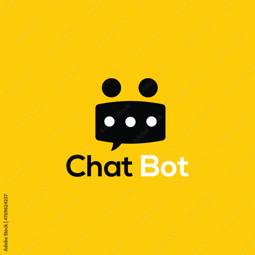 Chatbot icon. Bot sign design. Chat bot logo concept. Robot head in ...