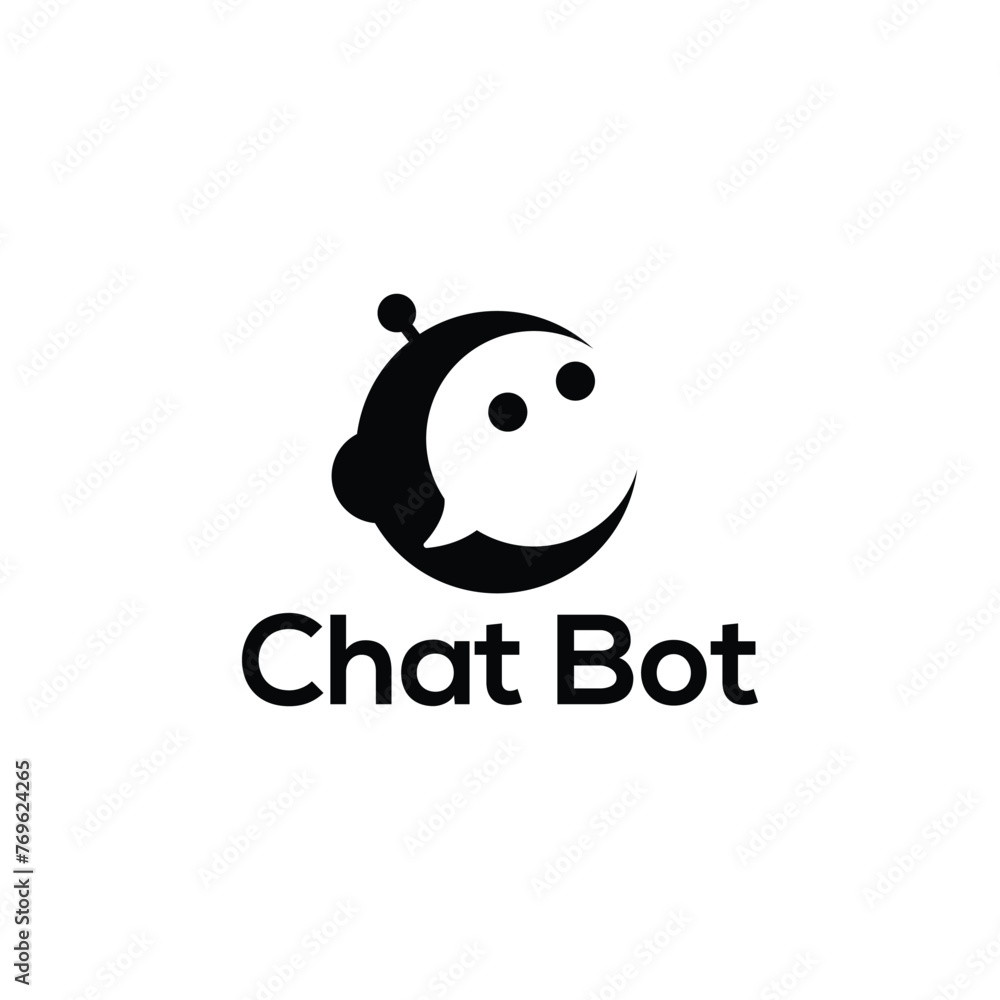 Chatbot icon. Bot sign design. Chat bot logo concept. Robot head in ...