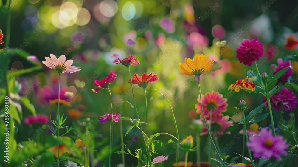 beautiful flowers blooming in the garden . seamless looping time-lapse ...