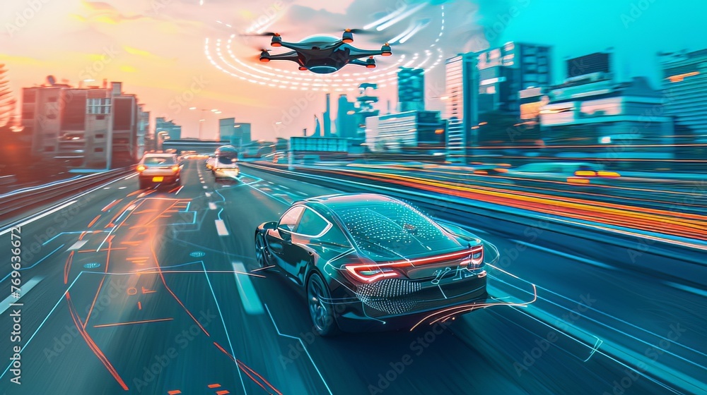 Autonomous Vehicles: In an image representing autonomous vehicles ...