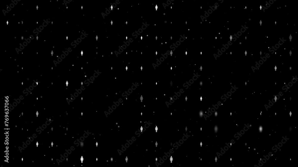 Template animation of evenly spaced woman symbols of different sizes ...