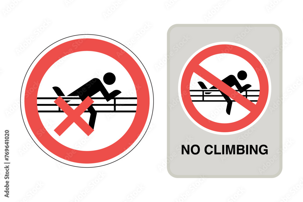 Vecteur Stock No Climbing Sign and Symbol. Do not climbing. Not Allowed ...