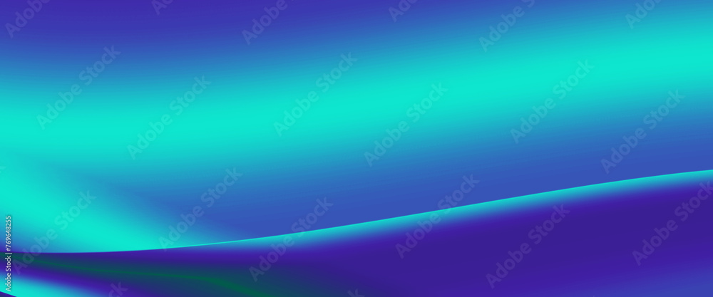 Abstract blue banner design of wavy shapes in a mix of turquoise, aqua ...