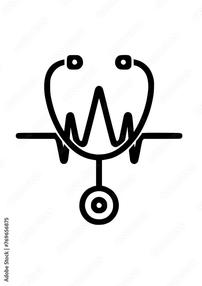 Stethoscope Heart Rhythm SVG, Medical Svg, Silhouette Svg, Cricut Svg ...