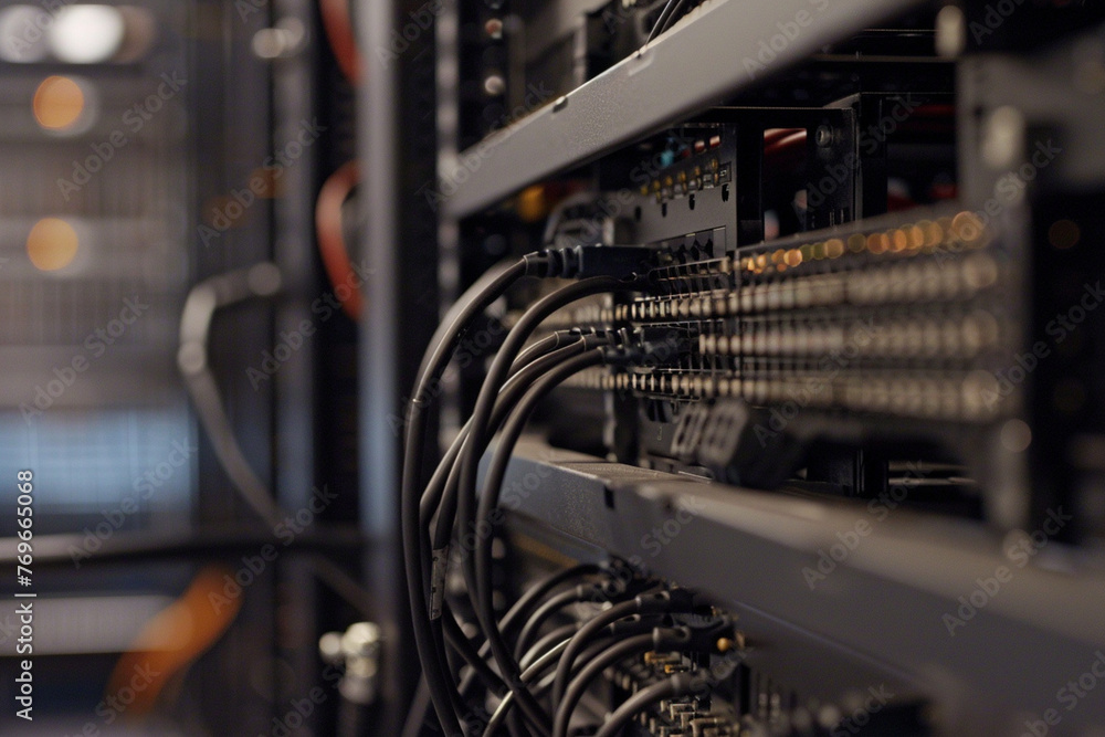 close-up photo focusing on the sleek cable management solutions ...