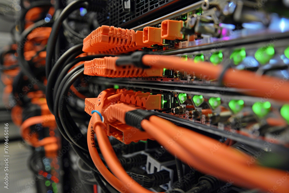 close-up photo focusing on the sleek cable management solutions ...