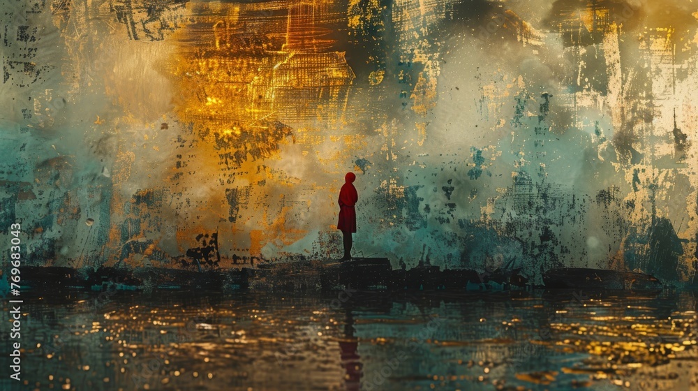 Compelling abstract background Human presence blends seamlessly with ...