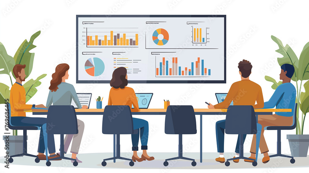 Company Operations Manager Holds Meeting Presentation. Diverse Team ...