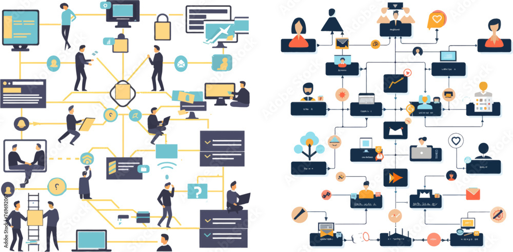 Business Hierarchy Structure Diagram And Flowchart Organizational