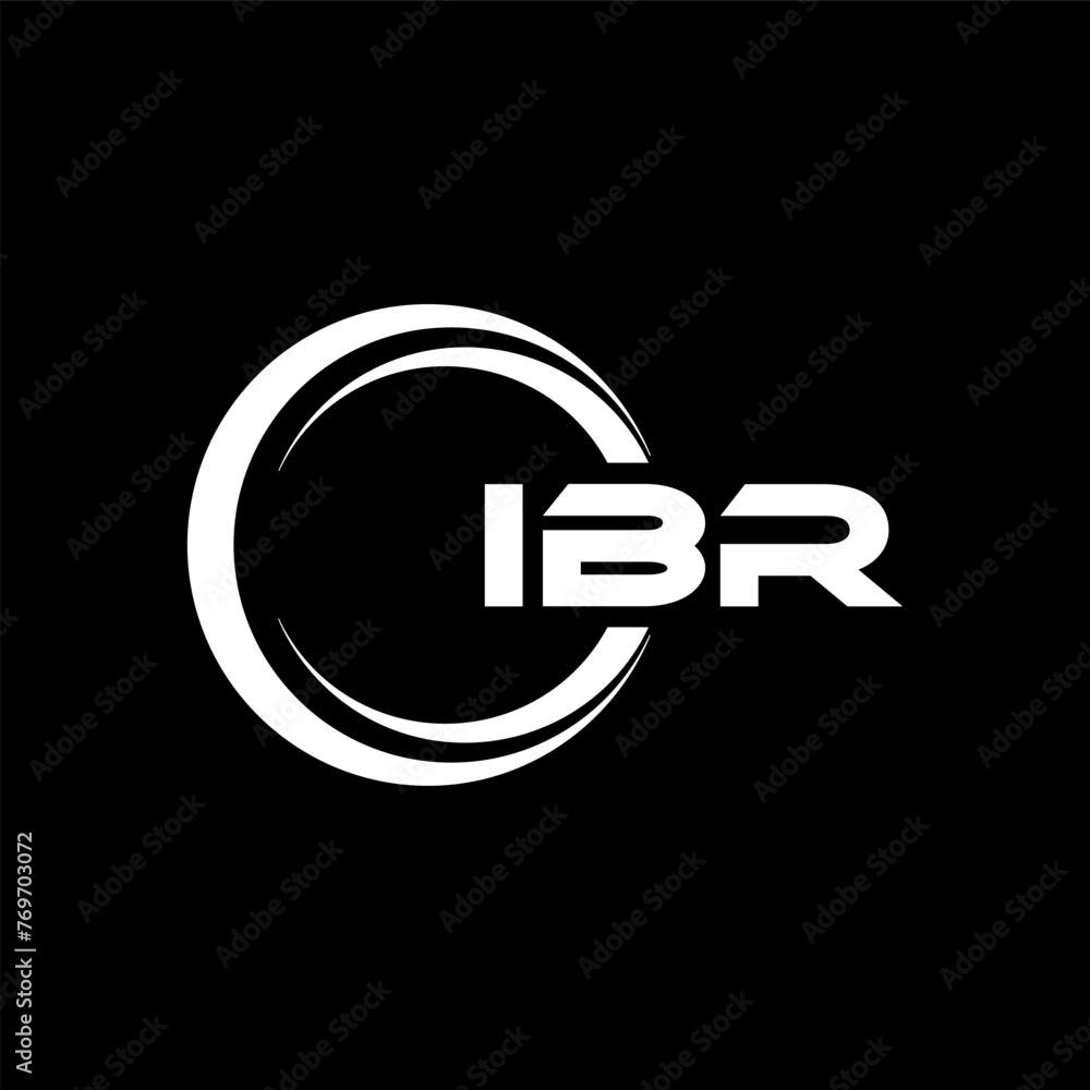 IBR letter logo design with black background in illustrator, cube logo ...