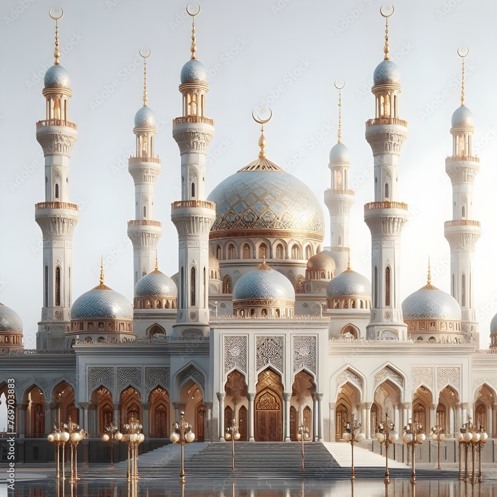 Beautiful Mosque inernational mosque on white background pic Stock ...