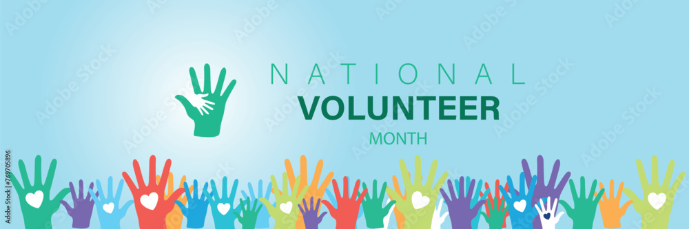 National Volunteer month. volunteers communities awareness concept ...