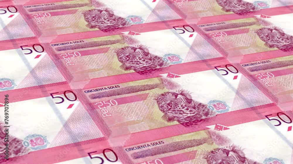 Peru Peruvian Sol 50 Banknotes Money Printing House, Printing Fifty ...