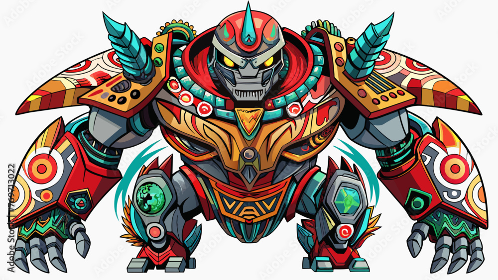 "Maori Graffiti Battle Robot - Full Body Design" Stock Vector | Adobe Stock