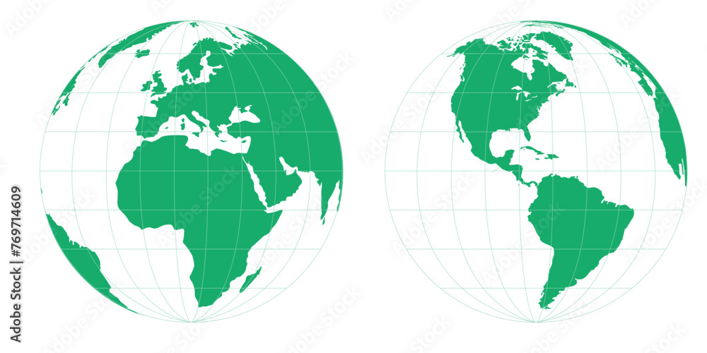 World map vector, isolated on white background. Flat Earth, green map ...
