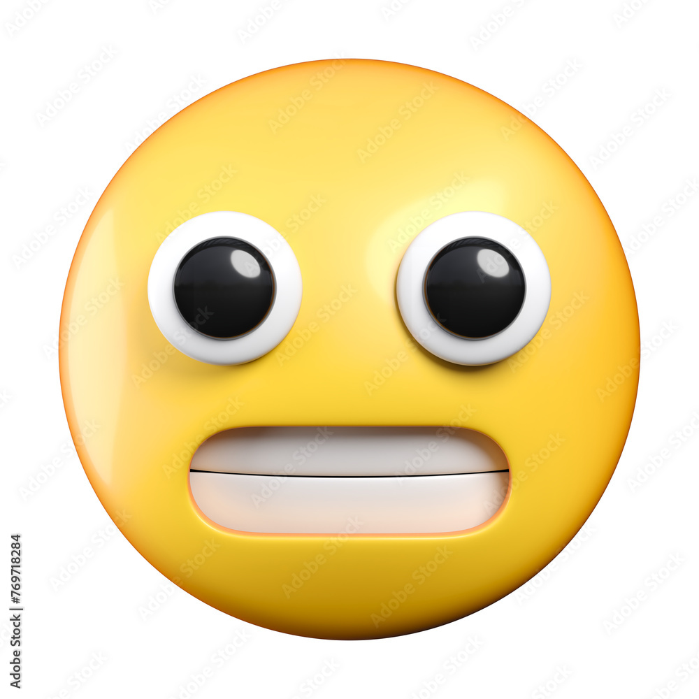 Grimacing Face emoji, a face with simple open eyes showing clenched ...