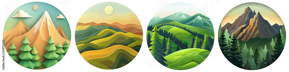 Foothills clipart collection, symbol, logos, icons isolated on ...