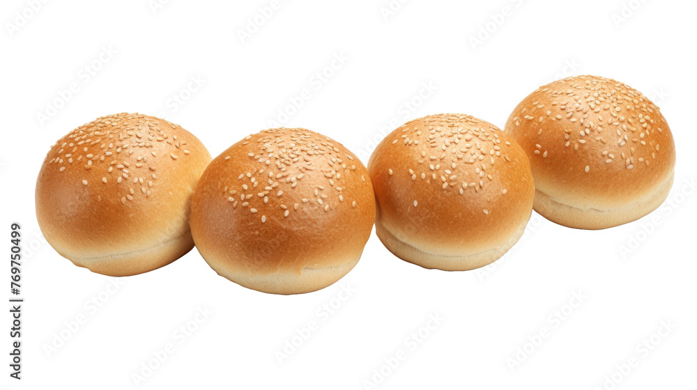Plain kaiser rolls isolated on transparent a white background Stock ...