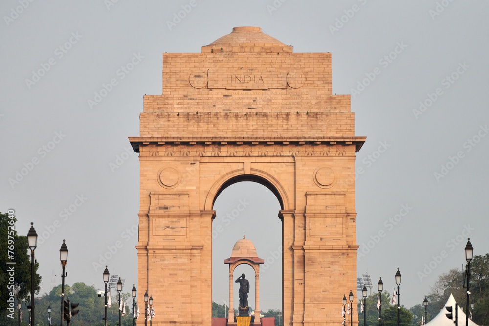 India Gate landmark war memorial in New Delhi near Kartavya path, All ...