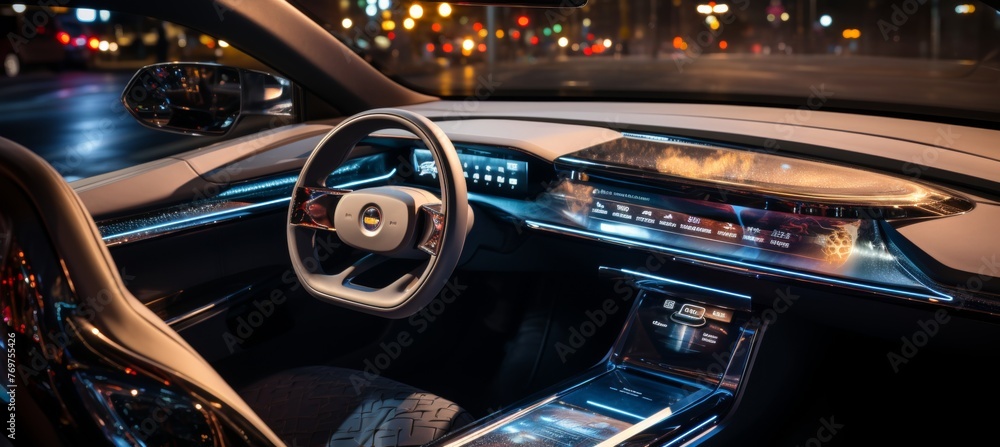 A detailed visual representation of the advanced smart car technology ...