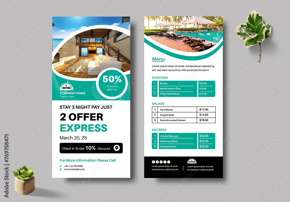 Dl Rack Flyer For Hotel Stock Template | Adobe Stock