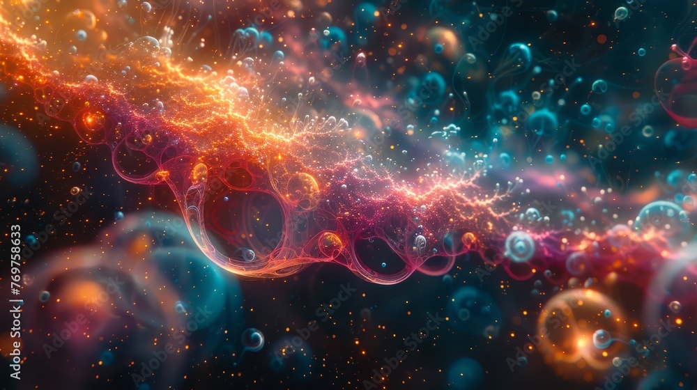 A captivating digital creation that resembles a fiery nebula, with ...
