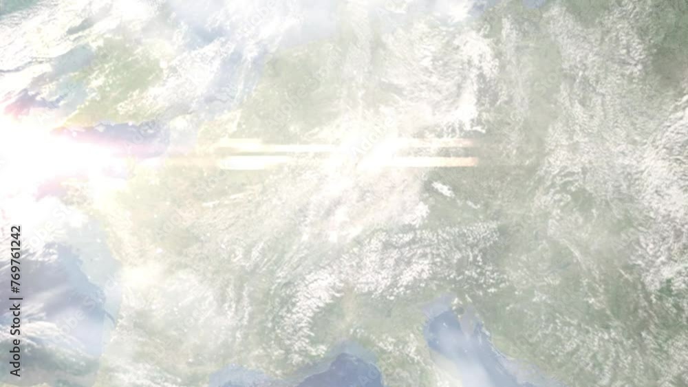 Zoom in from space and focus on Muhlacker, Germany. 3D Animation ...