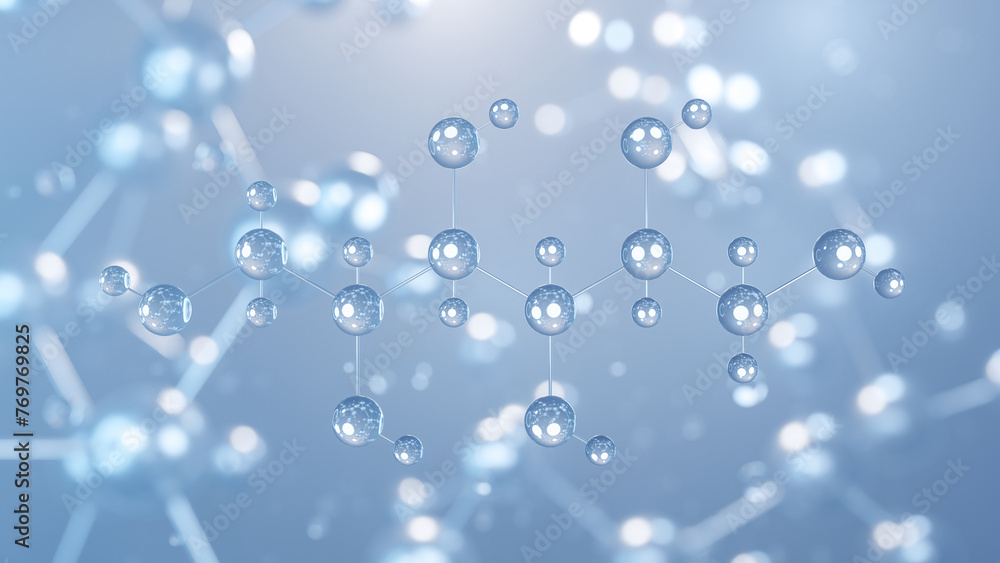 mannitol molecular structure 3d, flat model, sweetener e421, structural ...