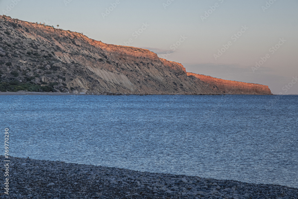View of the stunning Pissouri Bay, the popular tourist resort of the ...