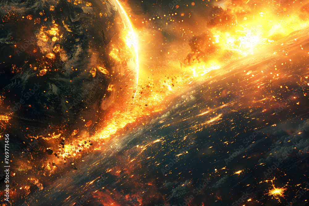 Photo & Art Print A depiction of a cosmic armageddon, portraying the ...