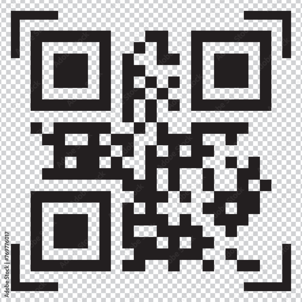 Scan QR code icon. Digital scanning qr code. QR code scan for smartphone. QR code for payment ...