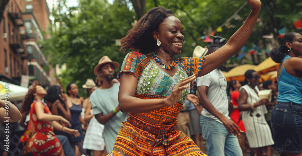 Juneteenth Freedom Day Celebration dance. African American people black ...