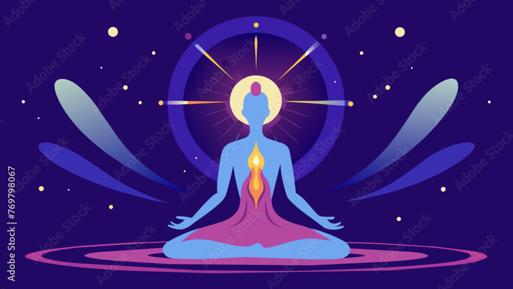 An ethereal depiction of energy flowing from the universe into a ...