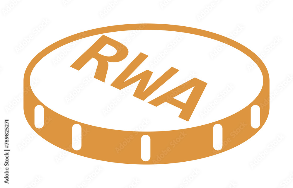 Axonometric, isometric Real World Asset coin on transparent background ...