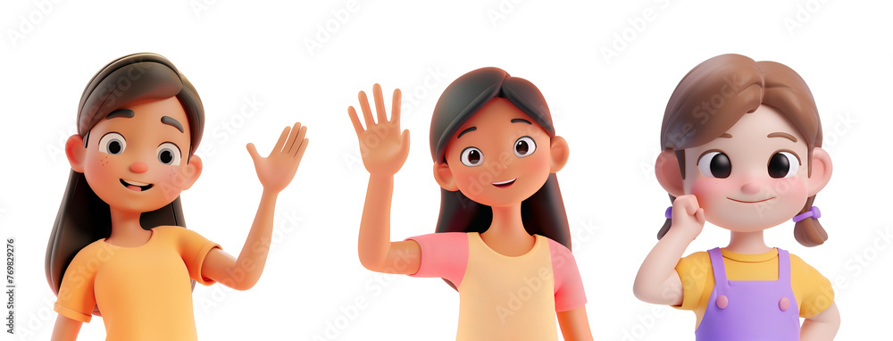 Illustrated Compilation: Sweet Girl Engaging in Hand Actions in a ...