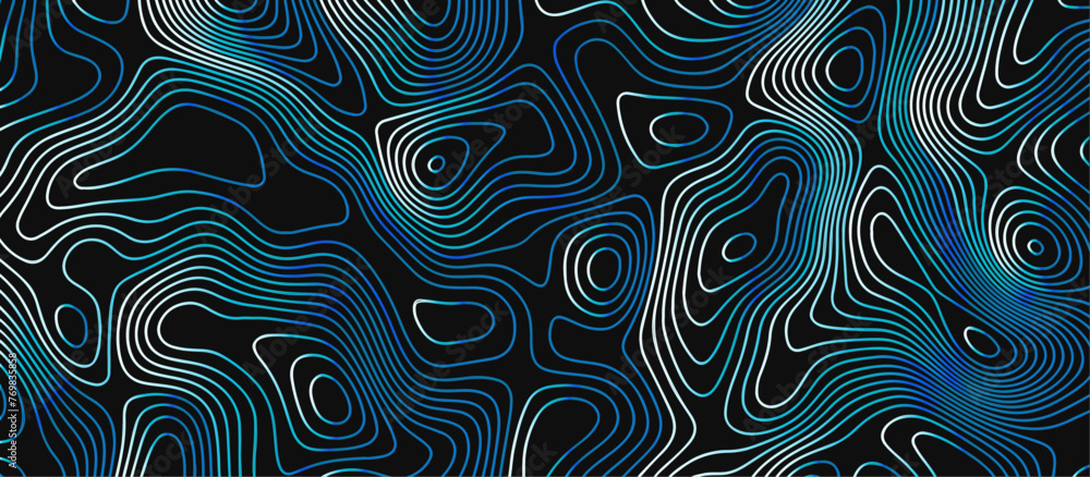 Abstract outline topographic contour map background. Dark texture ...