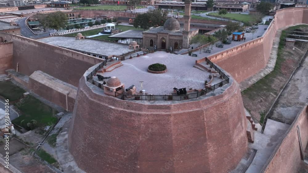 Aerial Video of Bala Hisar Fort and Traffic in Peshawar Pakistan, City ...