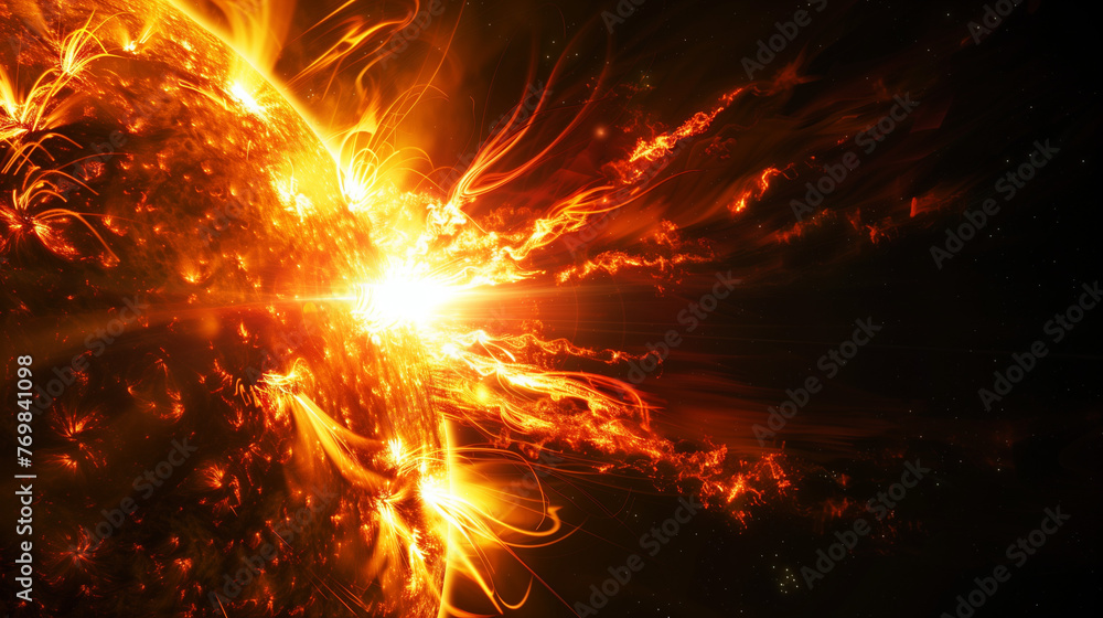 gigantic solar storm in space, coronal mass ejection, astrophysics ...