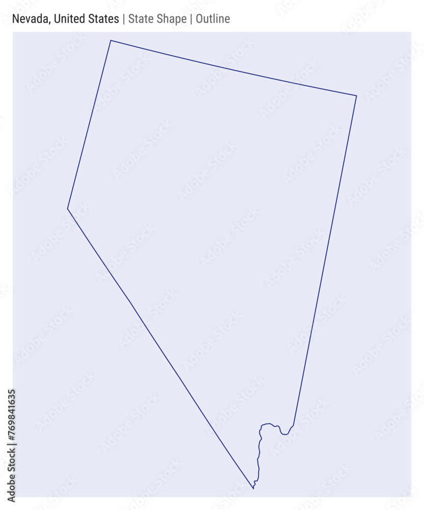Nevada, United States. Simple vector map. State shape. Outline style ...