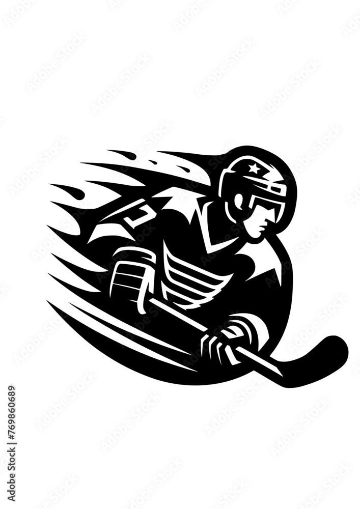 Hockey player SVG File, Hockey svg, Hockey silhouette, clipart, png ...