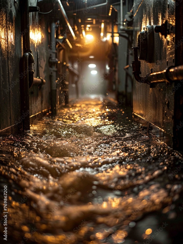 Cargo ship engine room flooding, a crisis at sea captured in ...