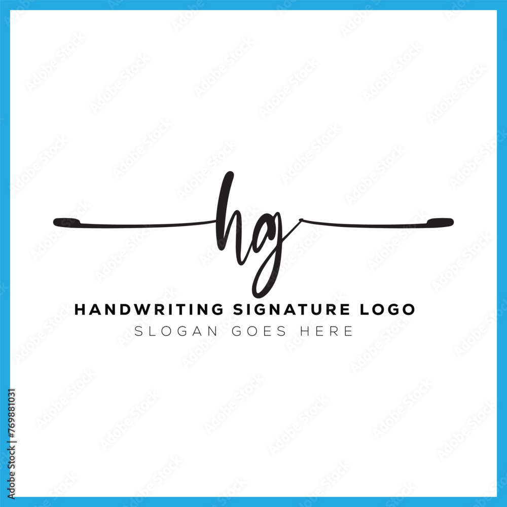HG initials Handwriting signature logo. HG Hand drawn Calligraphy ...