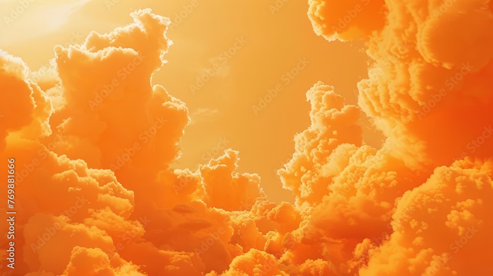Vibrant orange clouds with transparent background, seamless and ...