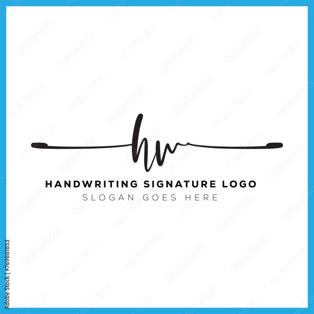 HW initials Handwriting signature logo. HW Hand drawn Calligraphy ...