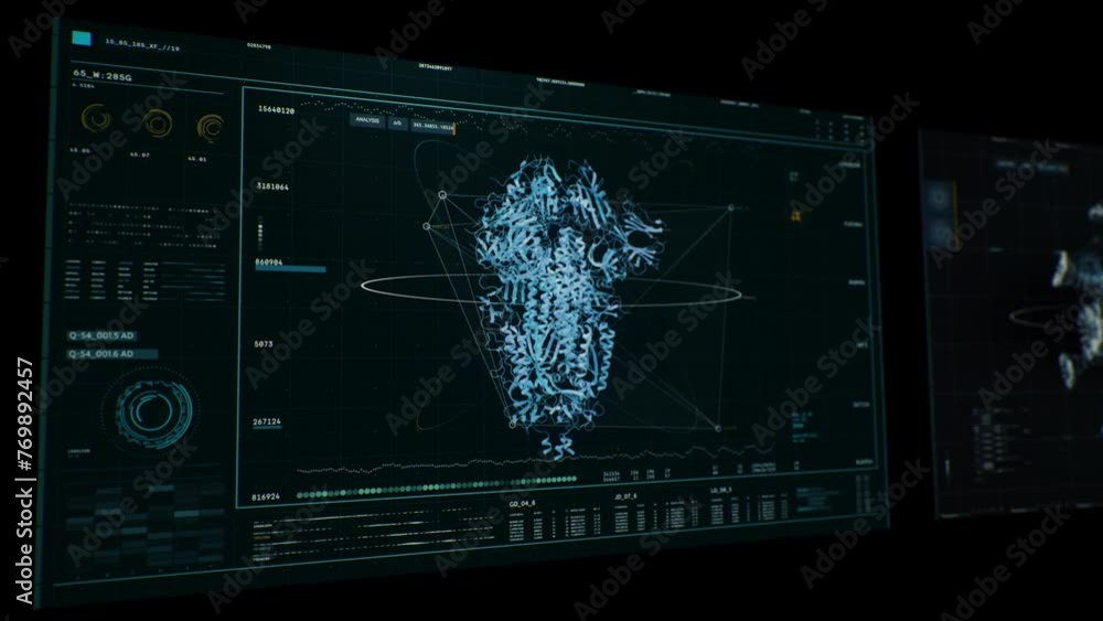 Computer Interface Scans Protein Structure Of Pandemic SARS COV 2 Virus ...