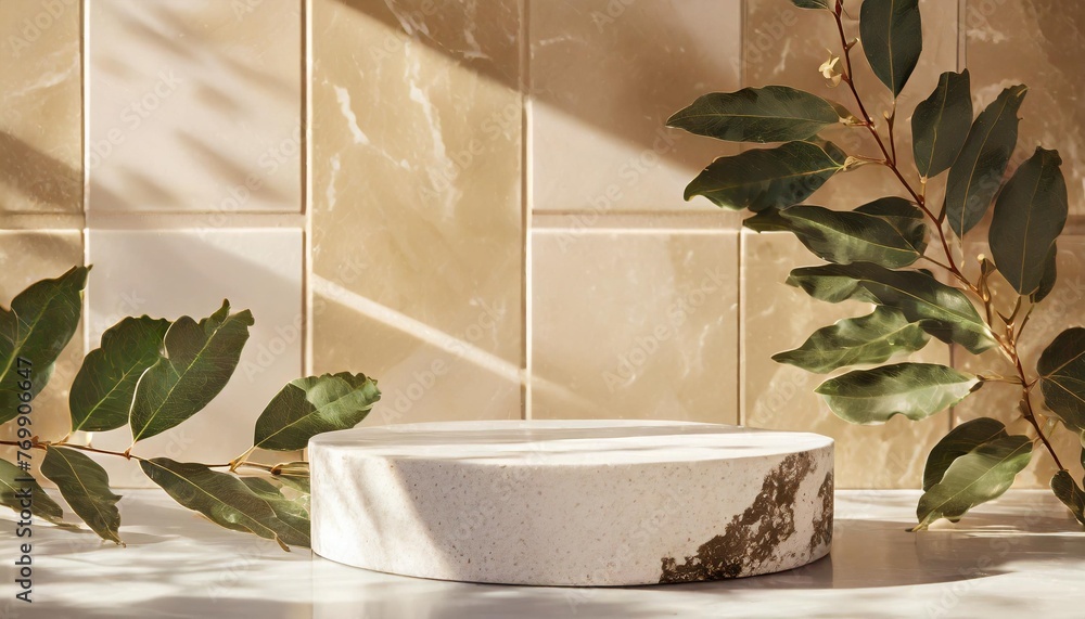 original template for spa product presentation pedestal of marble slabs ...