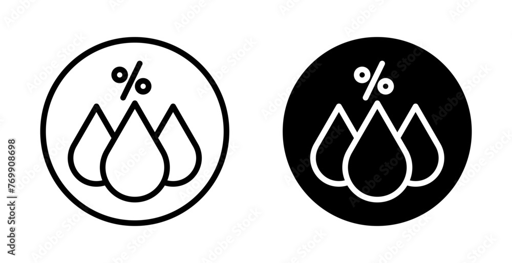 Humidity Level and Water Content Icons. Air Moisture and Weather ...