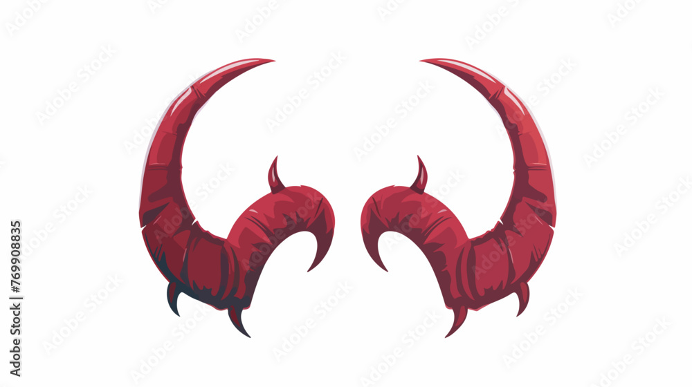 Cartoon devil horns flat cartoon vactor illustratio Stock Vector ...