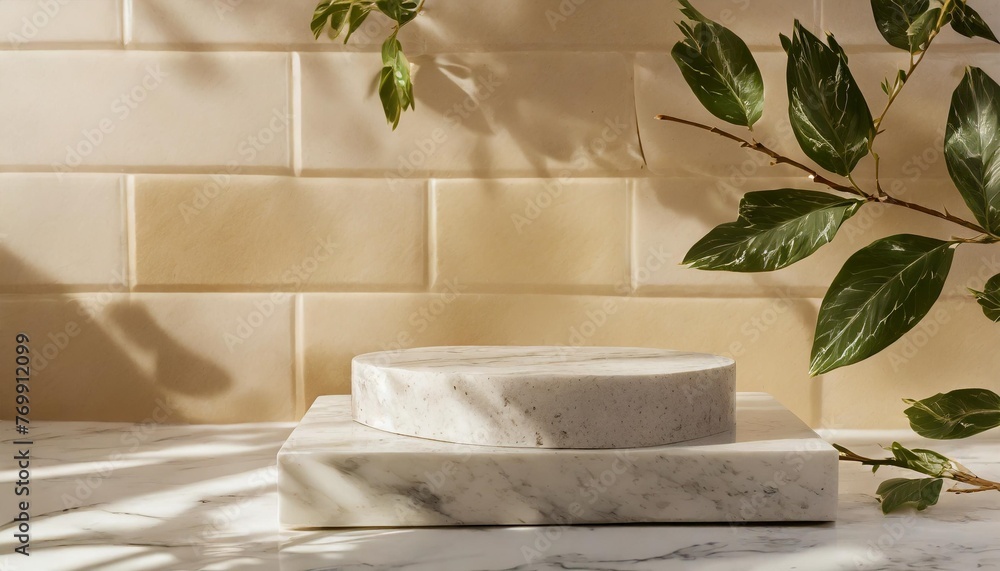 original template for spa product presentation pedestal of marble slabs ...