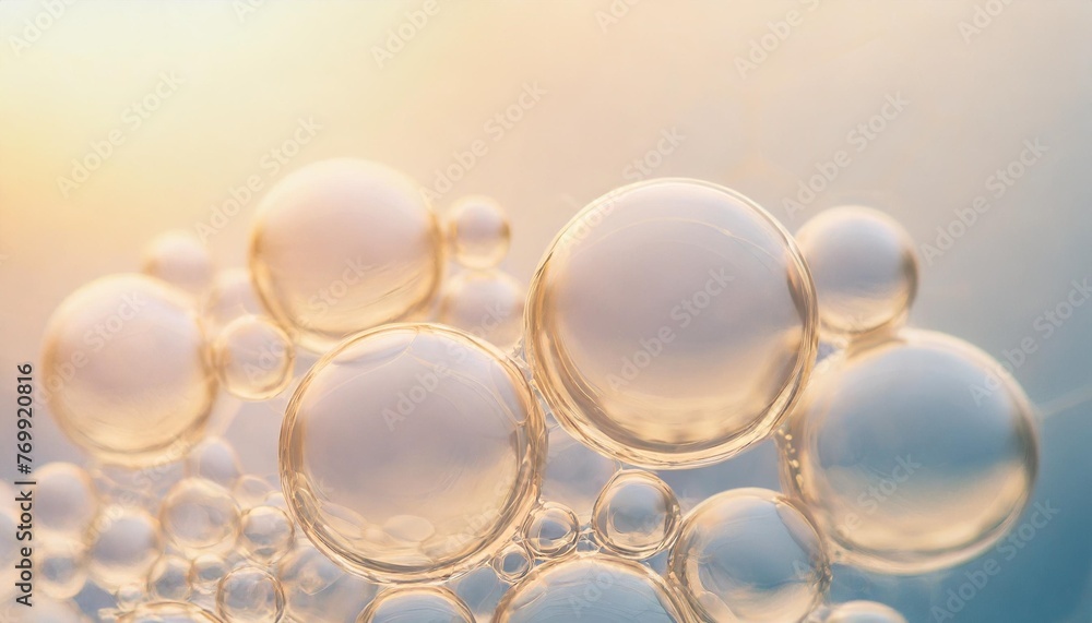 cell molecule concept soap bubbles group macro representing abstract ...